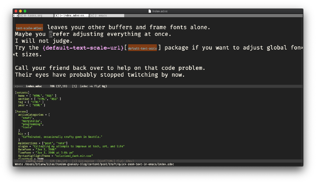 Quick Zoom Text in Emacs | Random Geekery